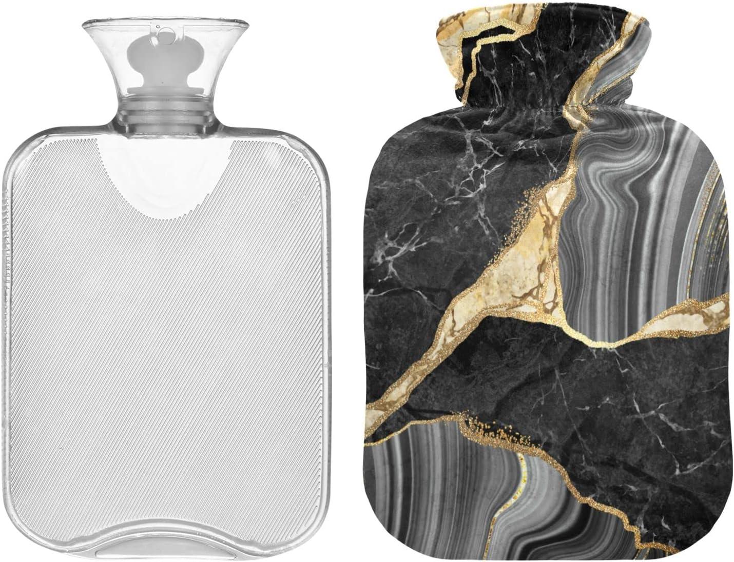 Golden Black Marble Heat Bottle - Pain Relief | 1L Hot Water Bottle for ...