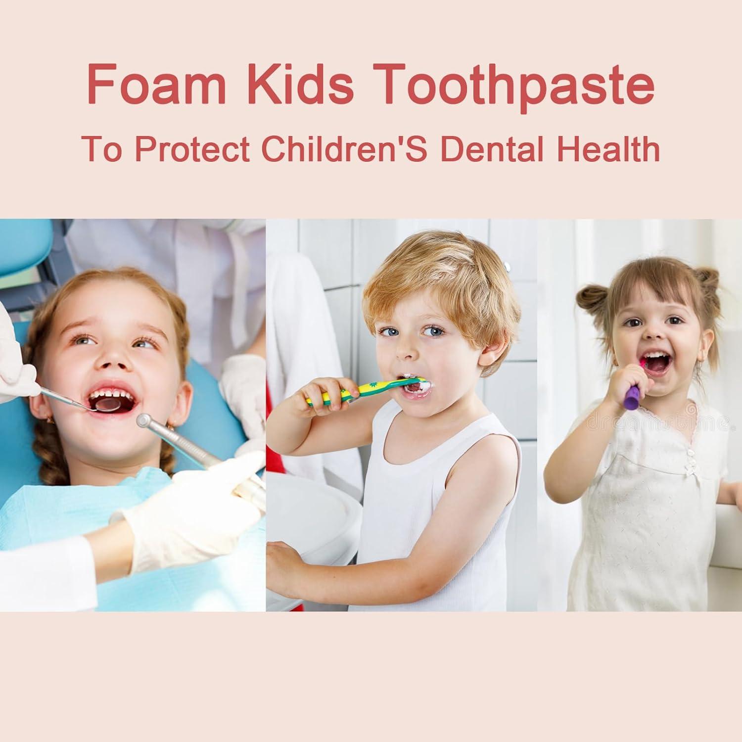 Kids Foam Toothpaste with Low Fluoride - Toddler's Teeth Whitening & Cleaning | Anti-Cavity ...