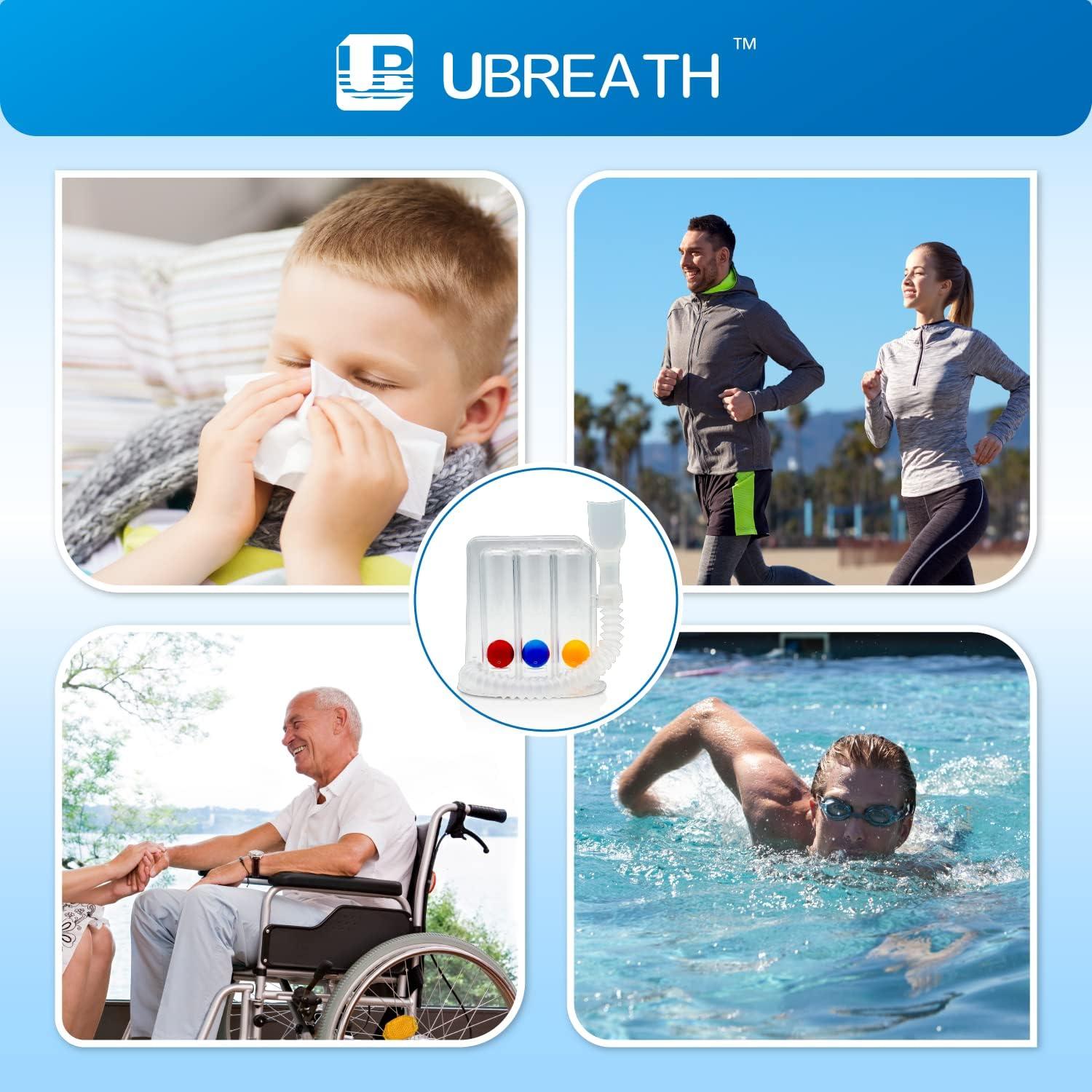 UB UBREATH Lung Function Deep Breath Trainer with Mouthpiece ...