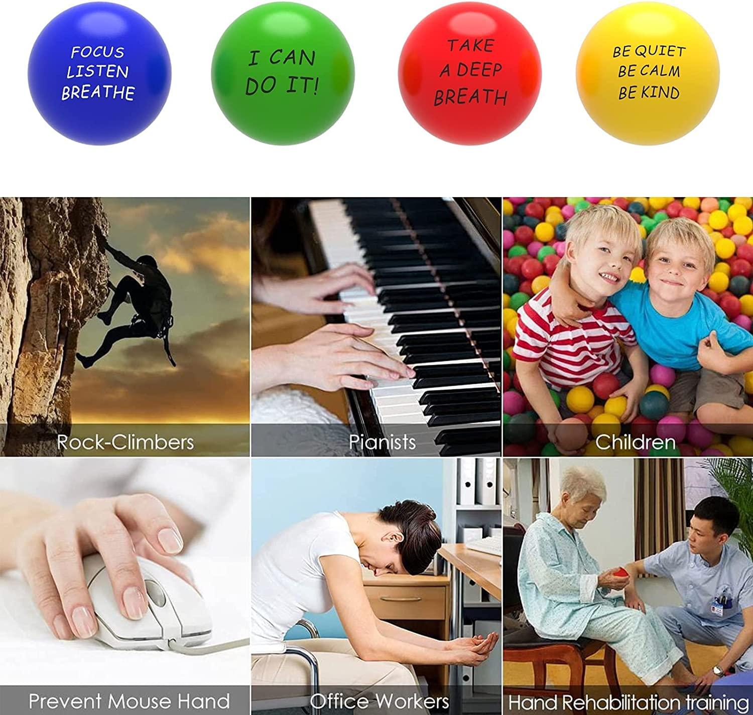 ALMAH Motivational Stress Balls for Kids and Adults (4 Pack) Stress ...
