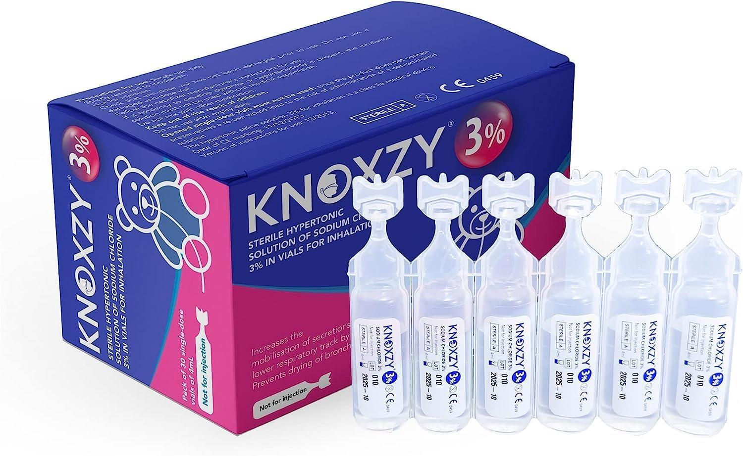 KNOXZY Hypertonic Saline Inhalation Solution 3% - 30 Single Dose Vials ...
