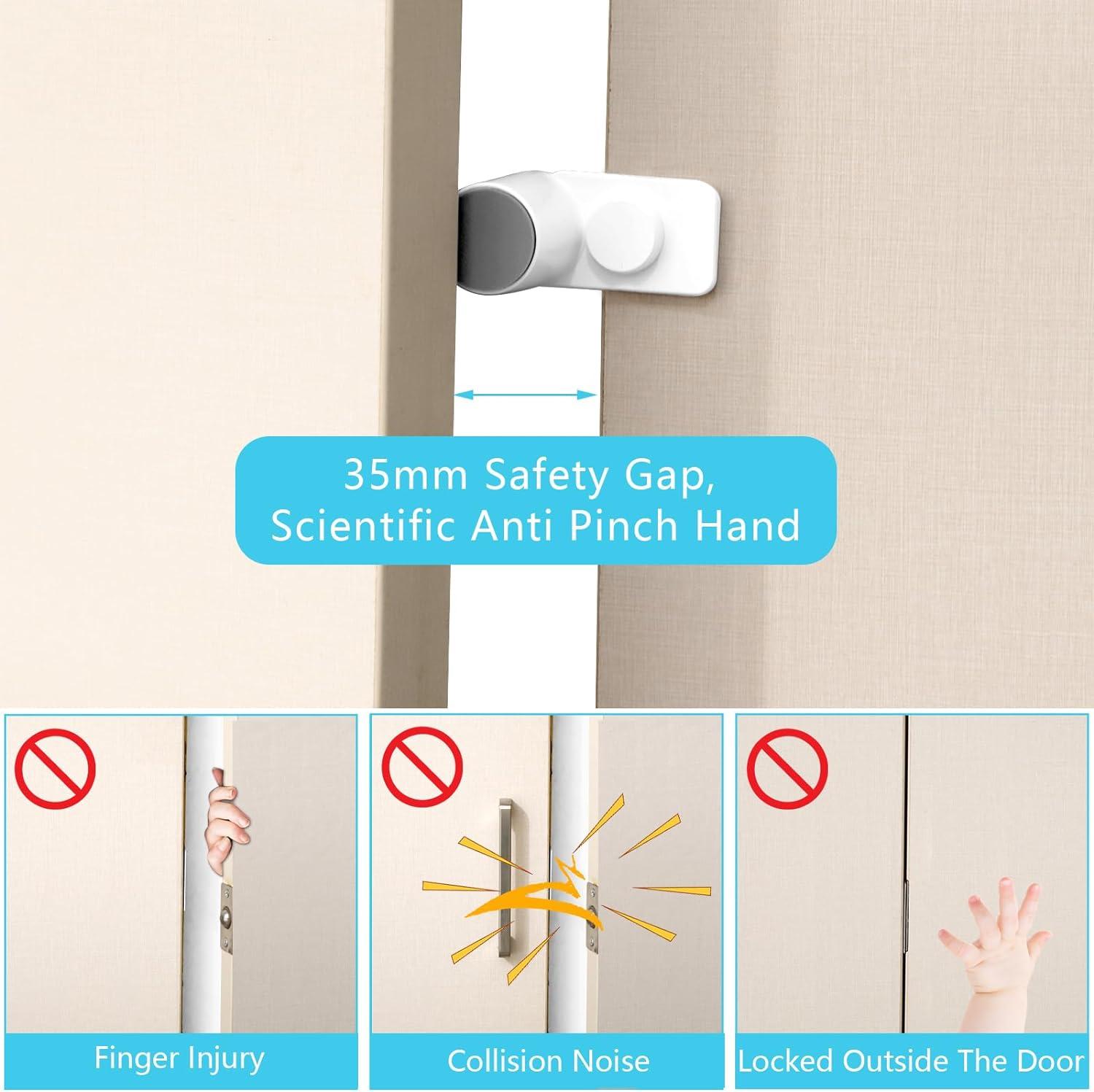 8 Pcs Rotatable Self Adhesive Door Stoppers for Kids - Child Safety ...