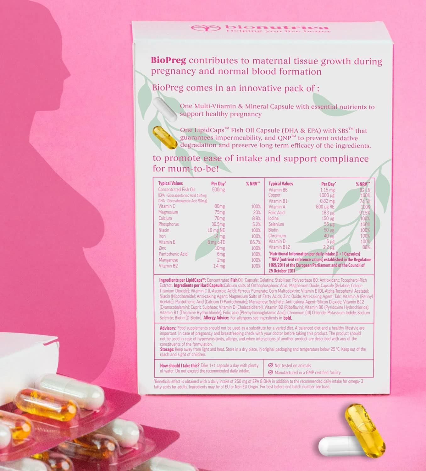 BioPreg Pregnancy Supplement - Multivitamins, Minerals, Omega 3, Folic ...