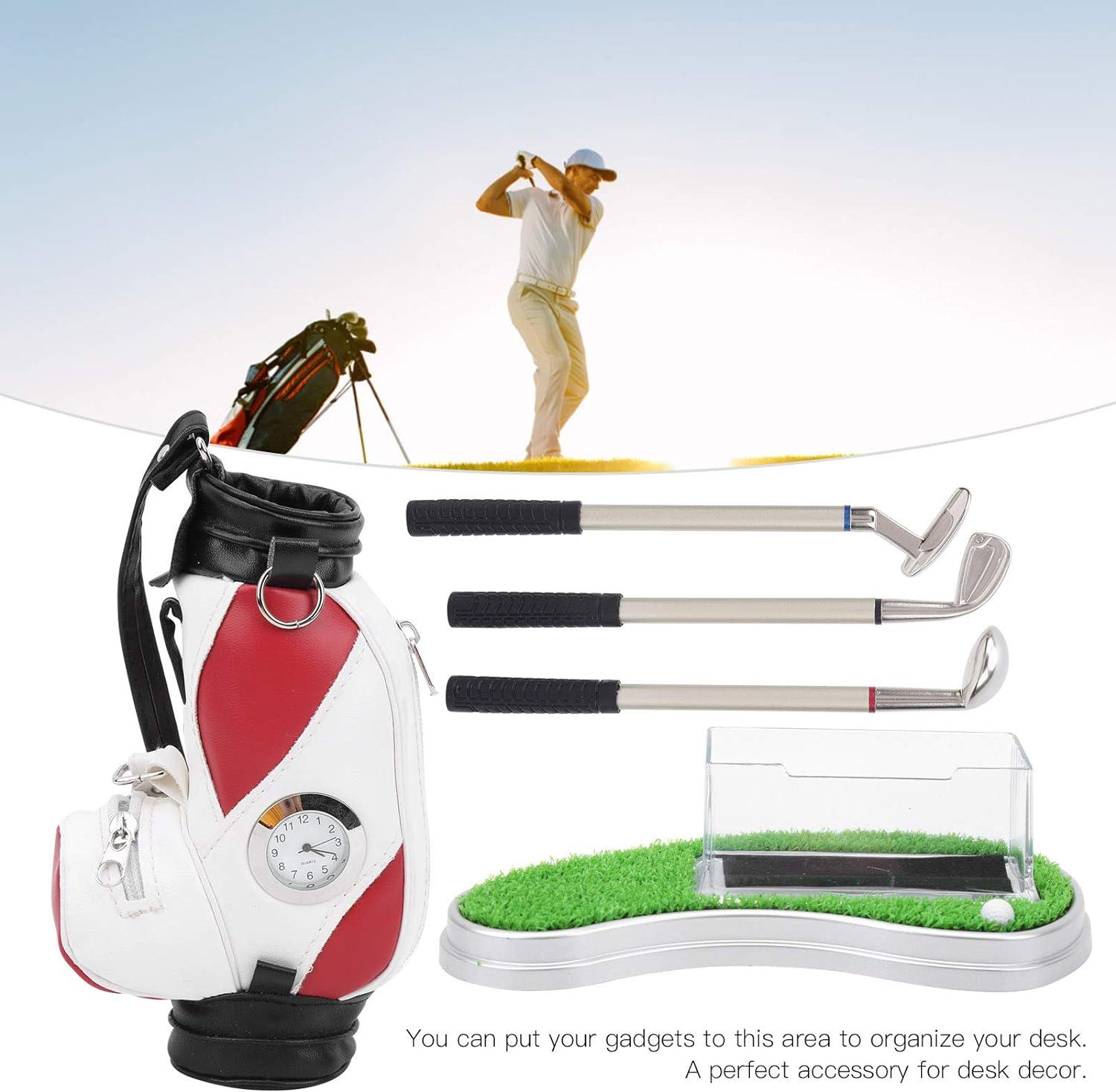 Keenso Desktop Golf Pen Set - Mini Golf Club Pen Holder with Clock ...