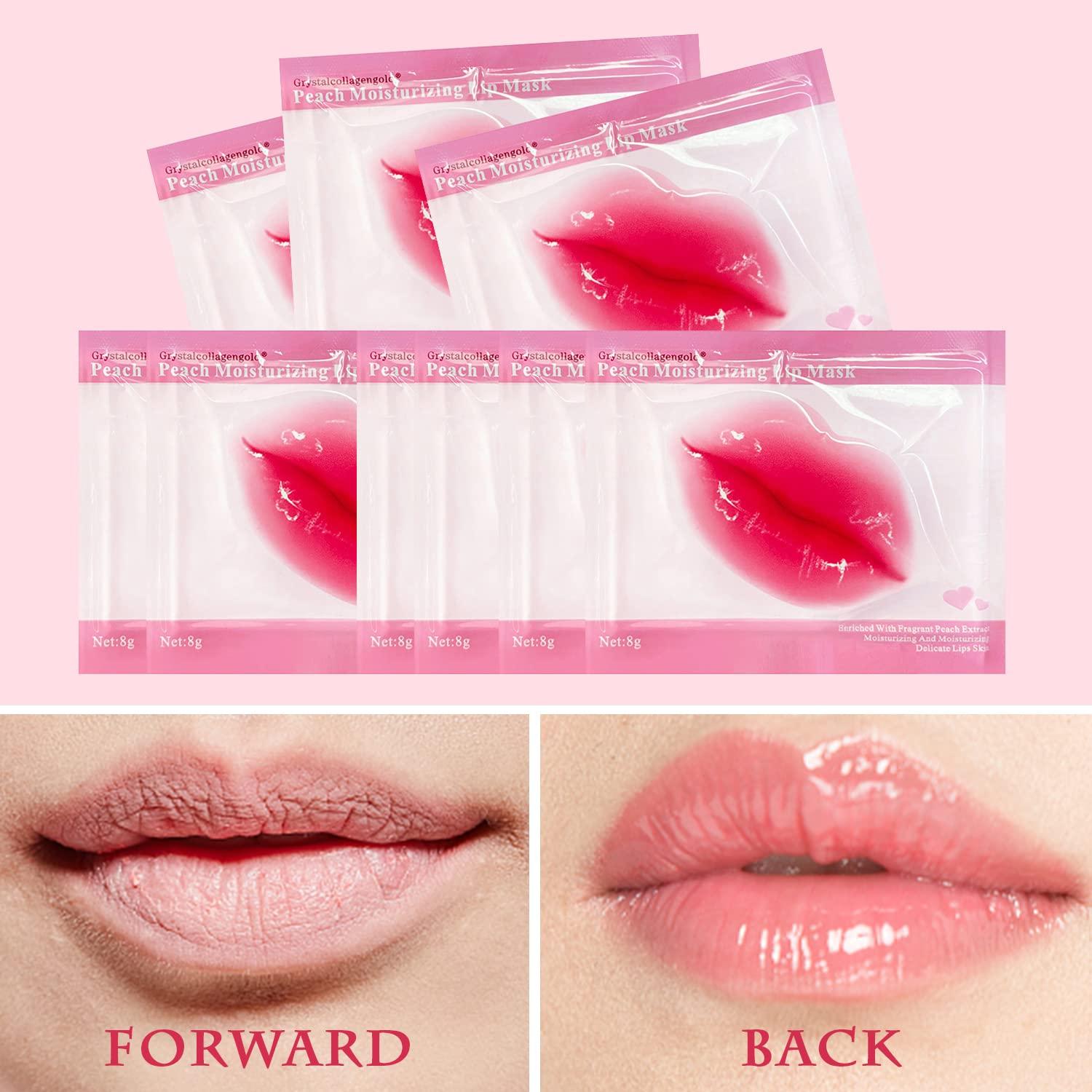 30pcs Collagen Crystal Pink Lip Masks - Moisturizing, Anti-Aging, Plump ...