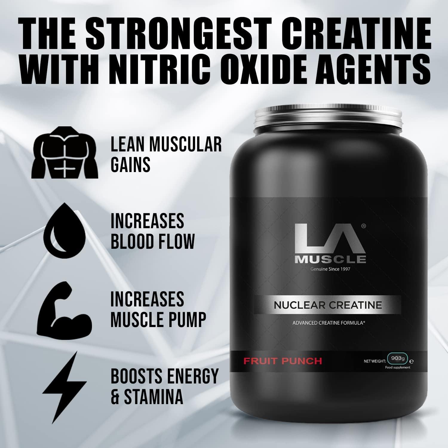 LA MUSCLE Nuclear Creatine 900g - Super-Micronised Fruit Punch Monohydrate