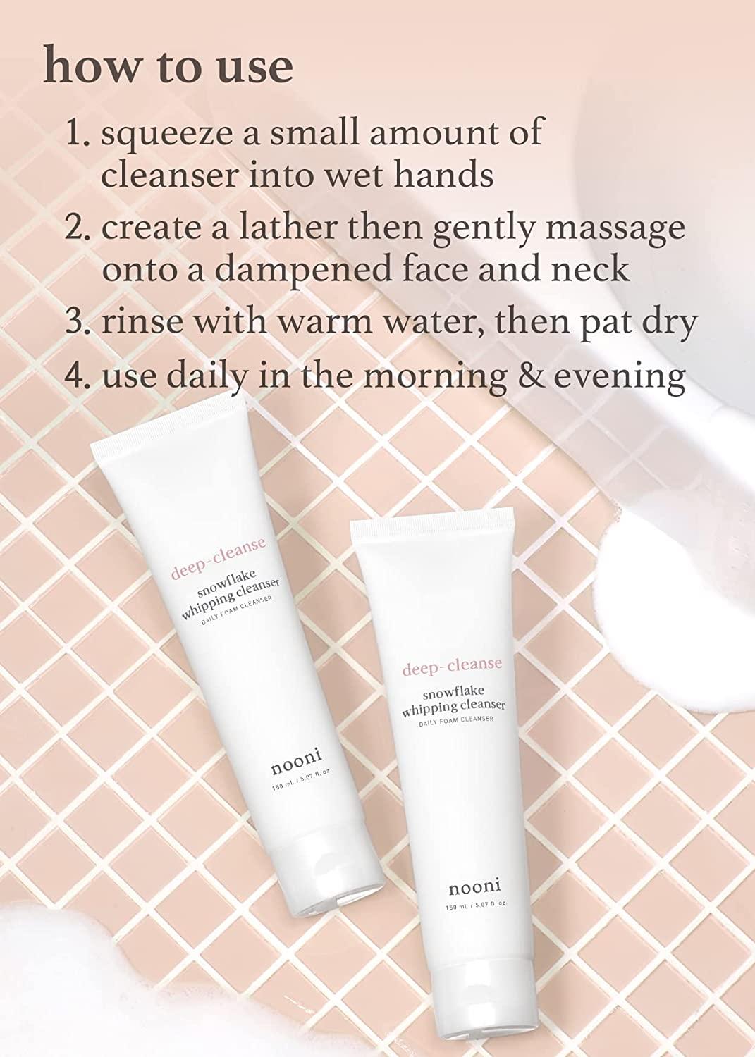 Nooni Snowflake Whipping Cleanser | Daily Face Wash for All Skin Types ...