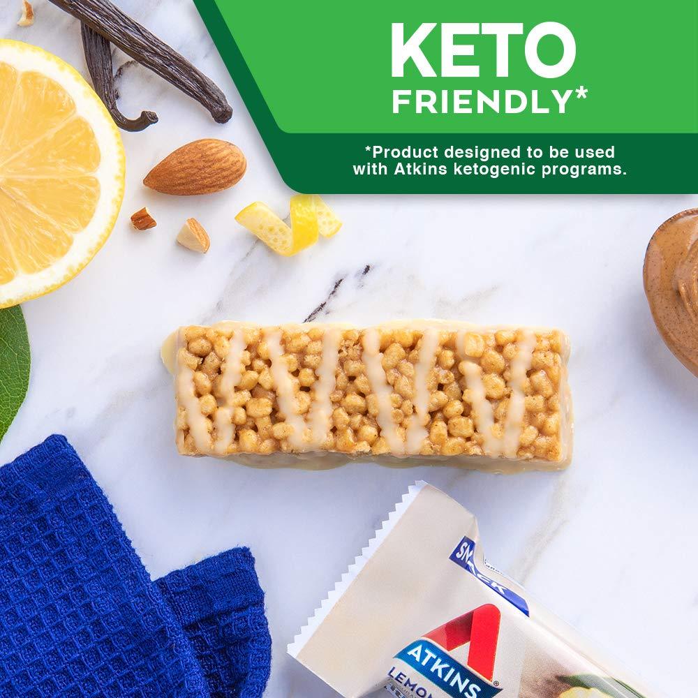 Atkins Gluten Free Lemon Bar Snack Bar 8 Count Value Pack - Keto ...