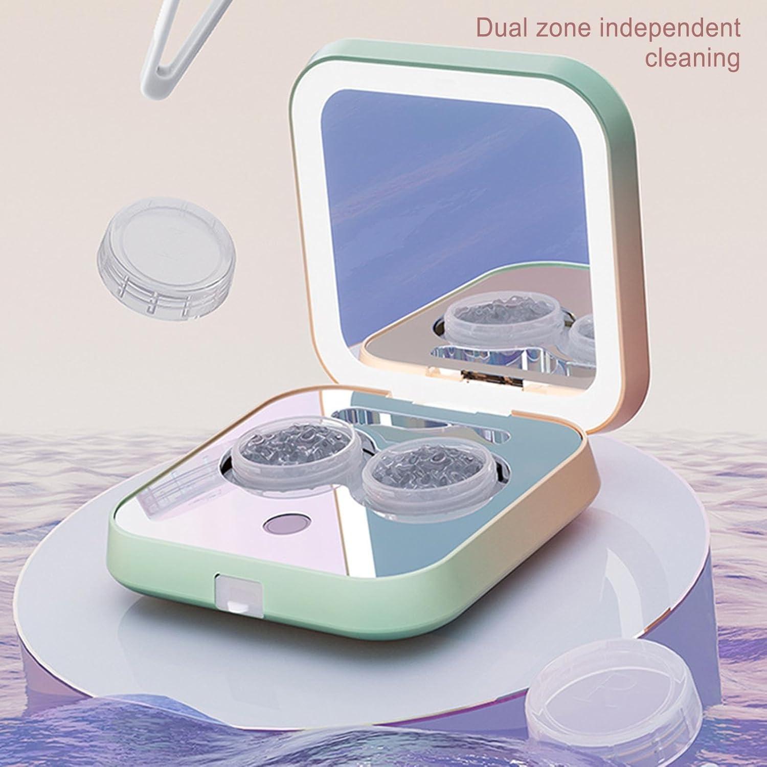 Portable Contact Lens Cleaning Case & System | 360-Degree Cleaner with ...