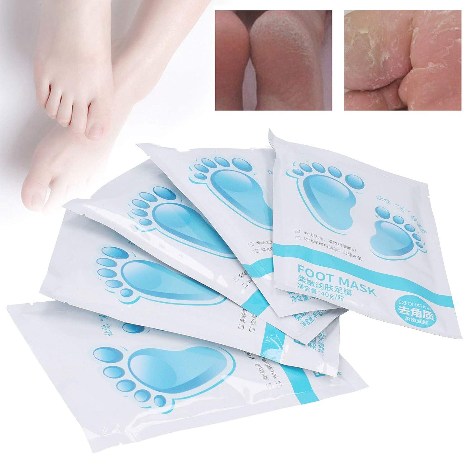 5-Piece Nourishing Foot Mask Set | Moisturizing Peeling Skin Care for ...
