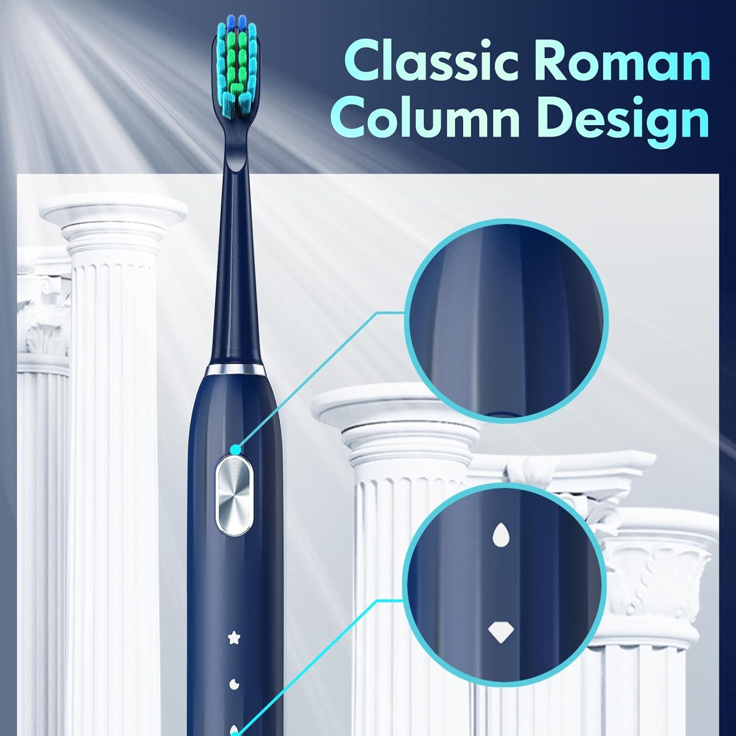Dada-Tech Electric Toothbrush for Adults | Sonic & Rechargeable with 5 ...