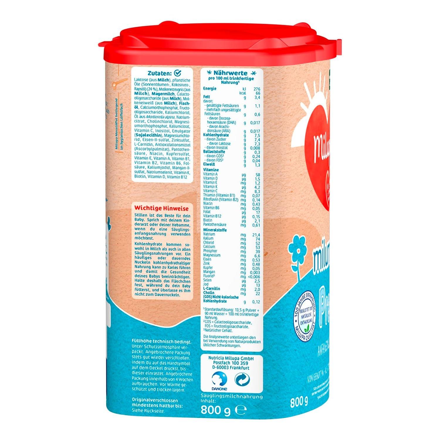 Milupa Milumil Pre-Initial Baby Milk Powder - 800g | Essential ...