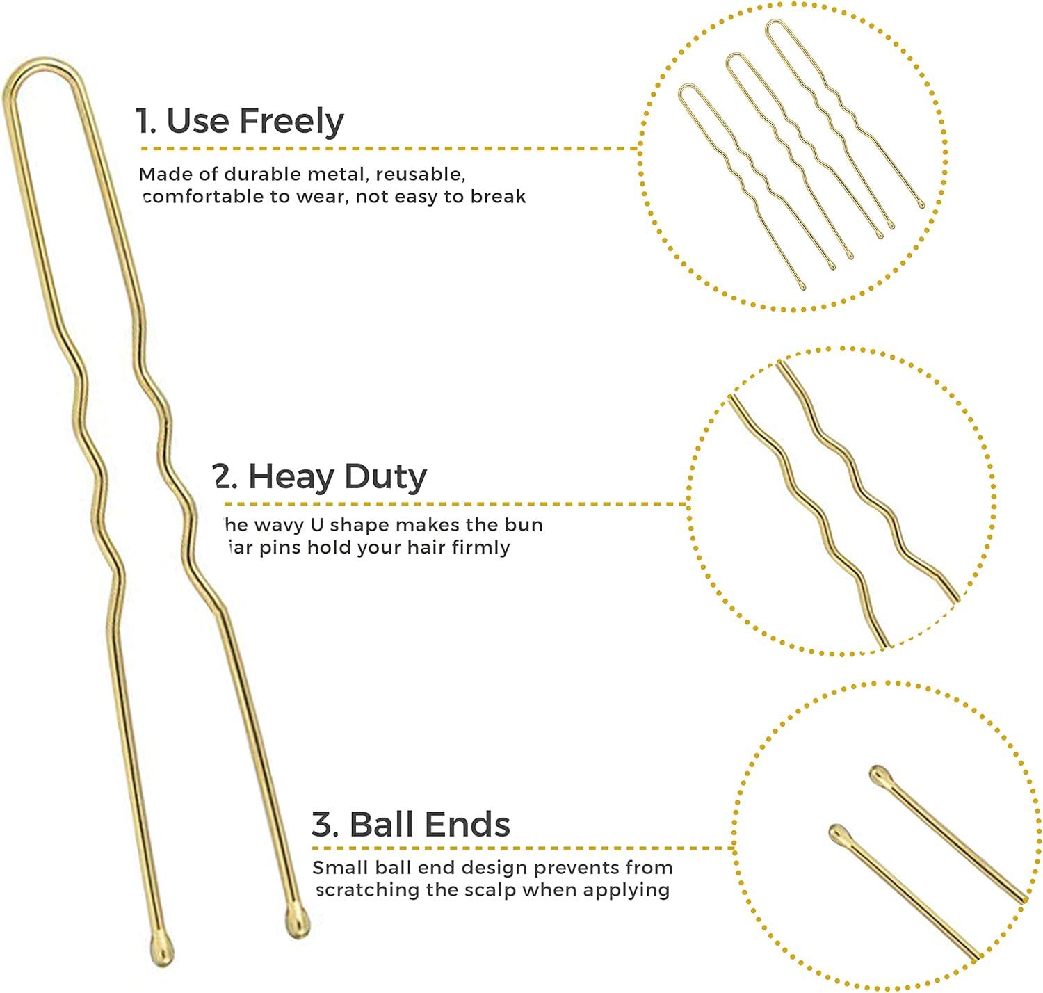 Duxwa 310 Pcs Brown & Blonde Hair Pins and Grips Set with Hair Bands ...