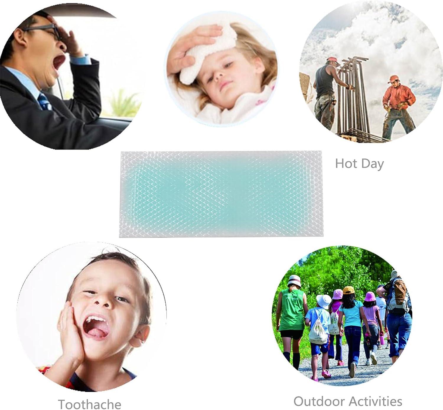 40 Pack Cooling Gel Patches for Headache Relief - Fever Cooling ...
