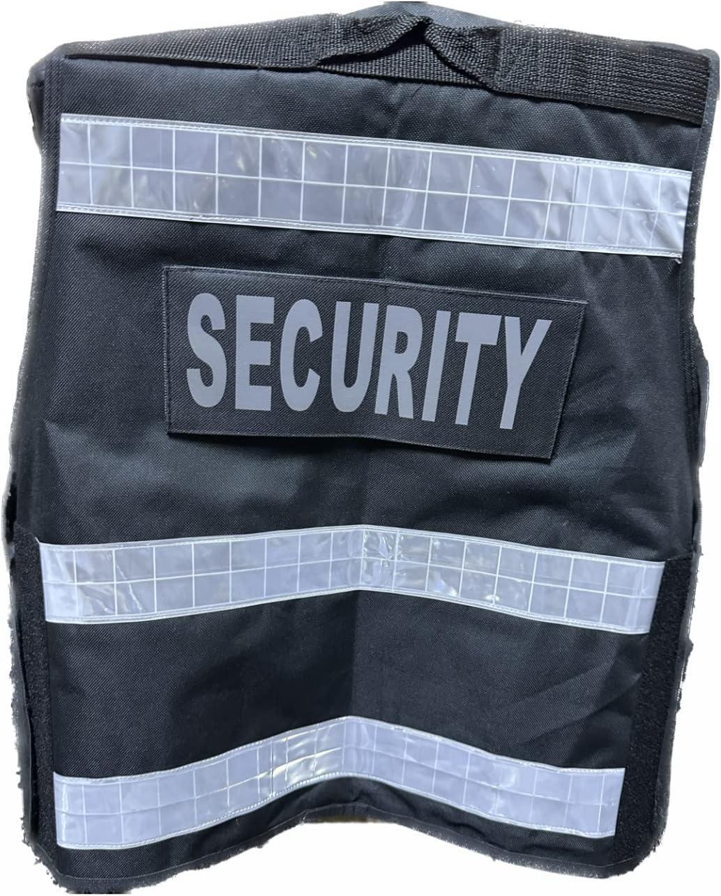 High Visibility Tactical Vest | Security Service Vest - Black ...