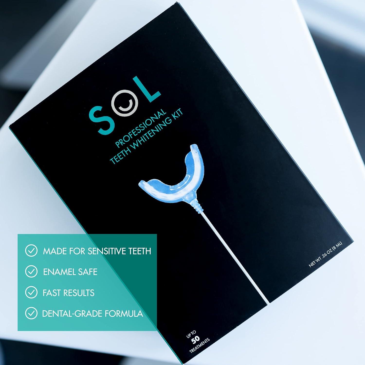 Sol Professional Teeth Whitening Kit with LED Light - Vegan Formula ...