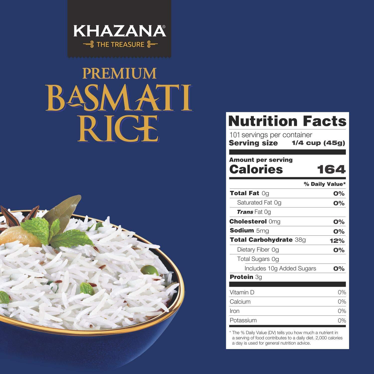 Khazana Premium Basmati Rice - 2lb Resealable Bag | Non-GMO, Gluten ...