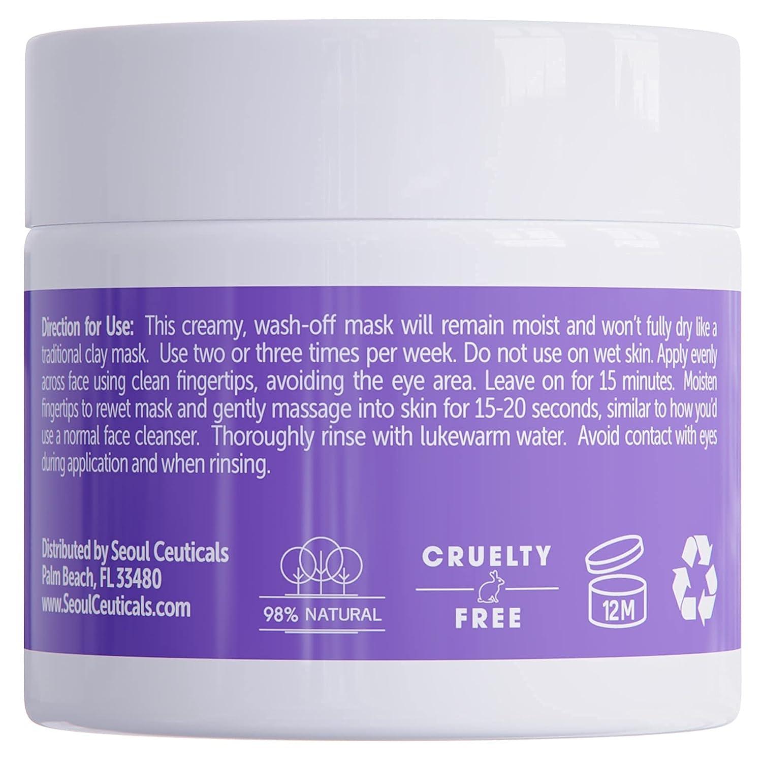Korean Face Mask Cream with Lavender, Lemon Peel, Rosehip - Hydrating ...