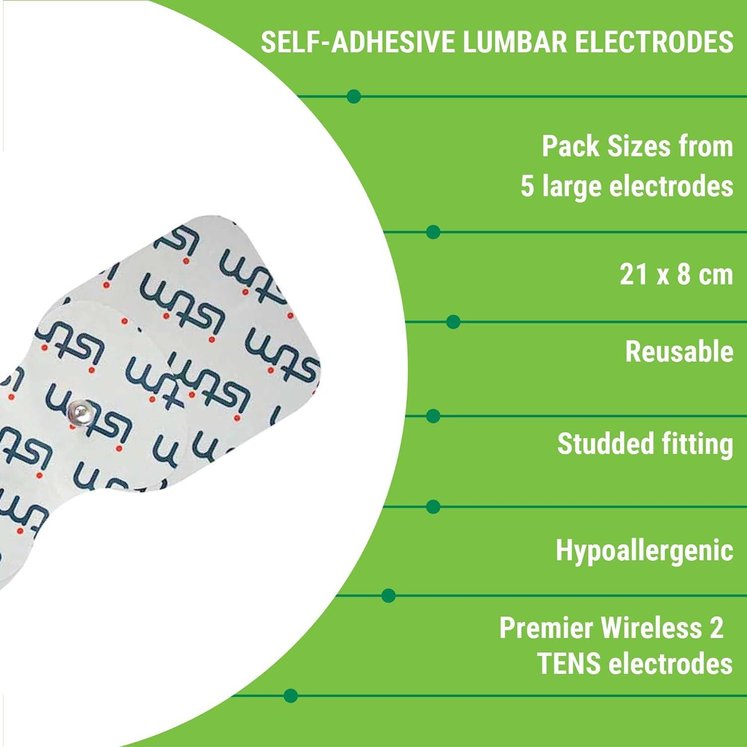 Med-Fit 2 Premier Wireless TENS Large Electrodes (5-Pack): Sized 21cm x ...