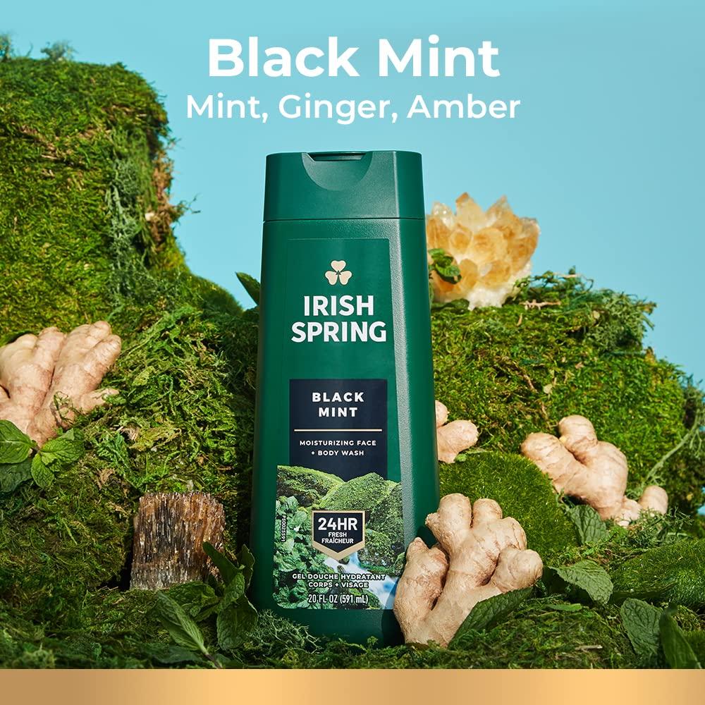 Irish Spring Black Mint Body Wash for Men 20 Fl Oz - Pack of 4 | Buy ...