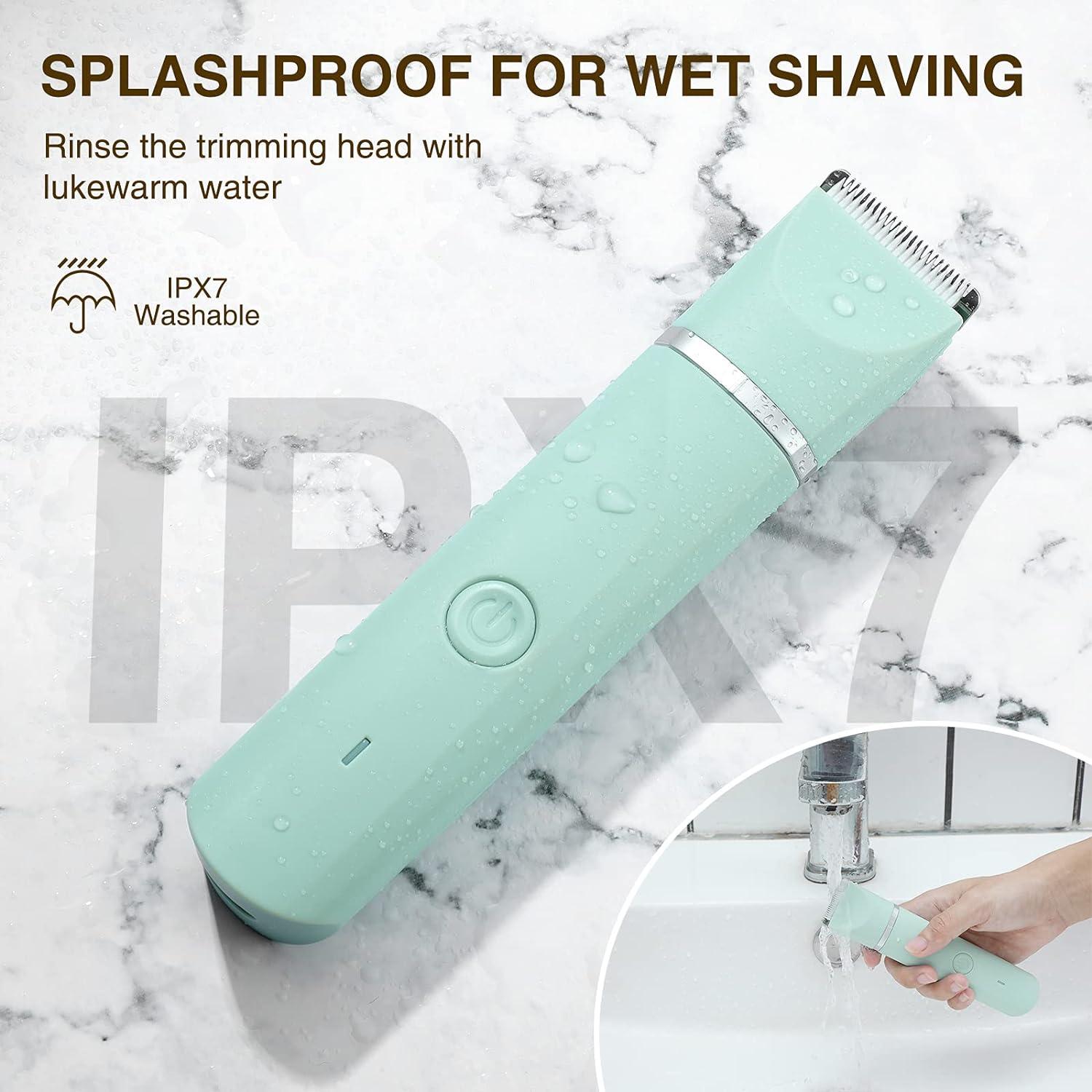 Electric Bikini Trimmer for Women - Ceramic Blades, IPX7 Waterproof ...