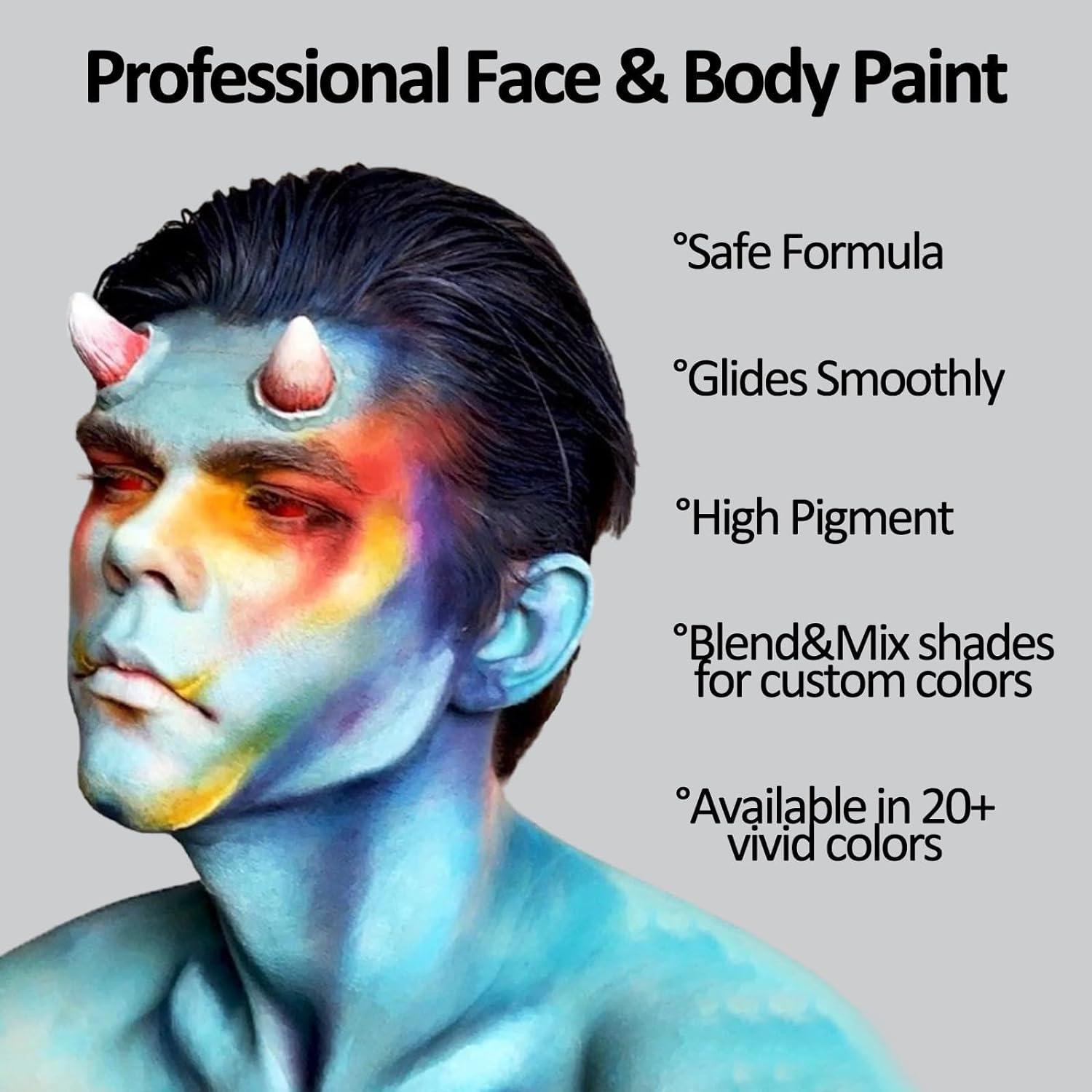Mysense Light Gray Face & Body Paint 0.6oz - Non-Toxic Washable Cream ...