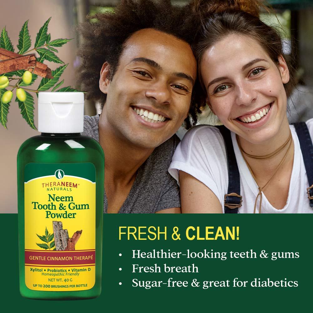 TheraNeem Tooth and Gum Powder with Probiotics, Vitamin D, Cinnamon ...