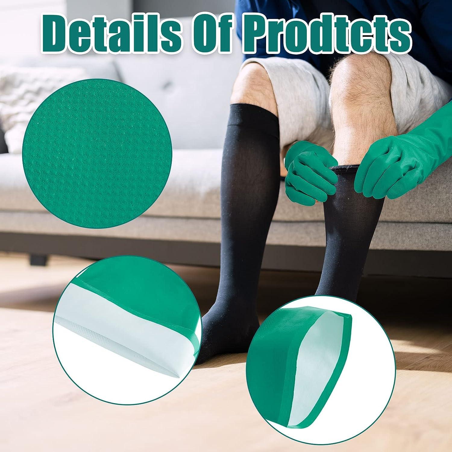 Hercicy 2 Pairs Donning Gloves for Compression Stockings - Green | Easy ...