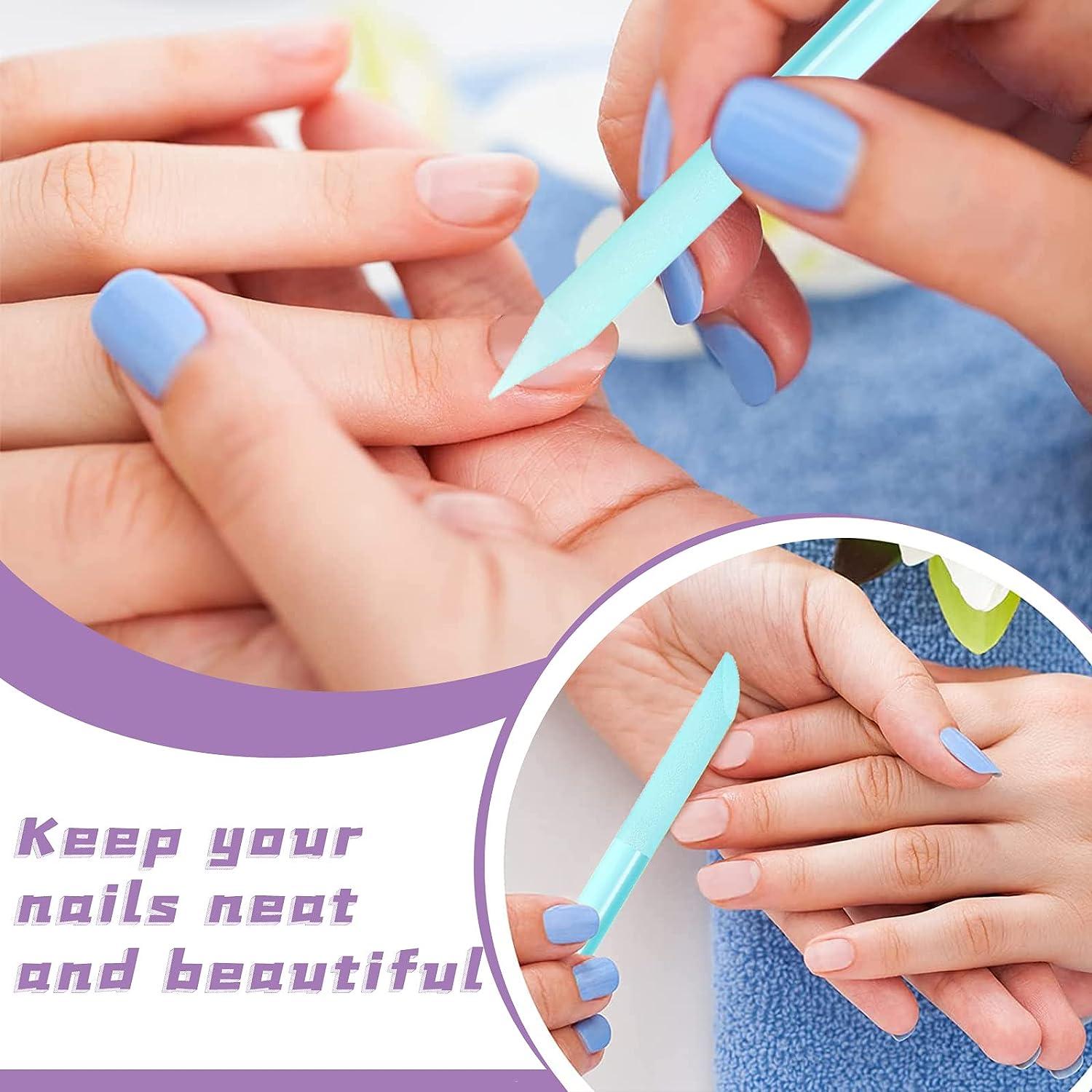 4Pcs Glass Cuticle Pusher Set - Dual-Ended Manicure Stick & Crystal ...