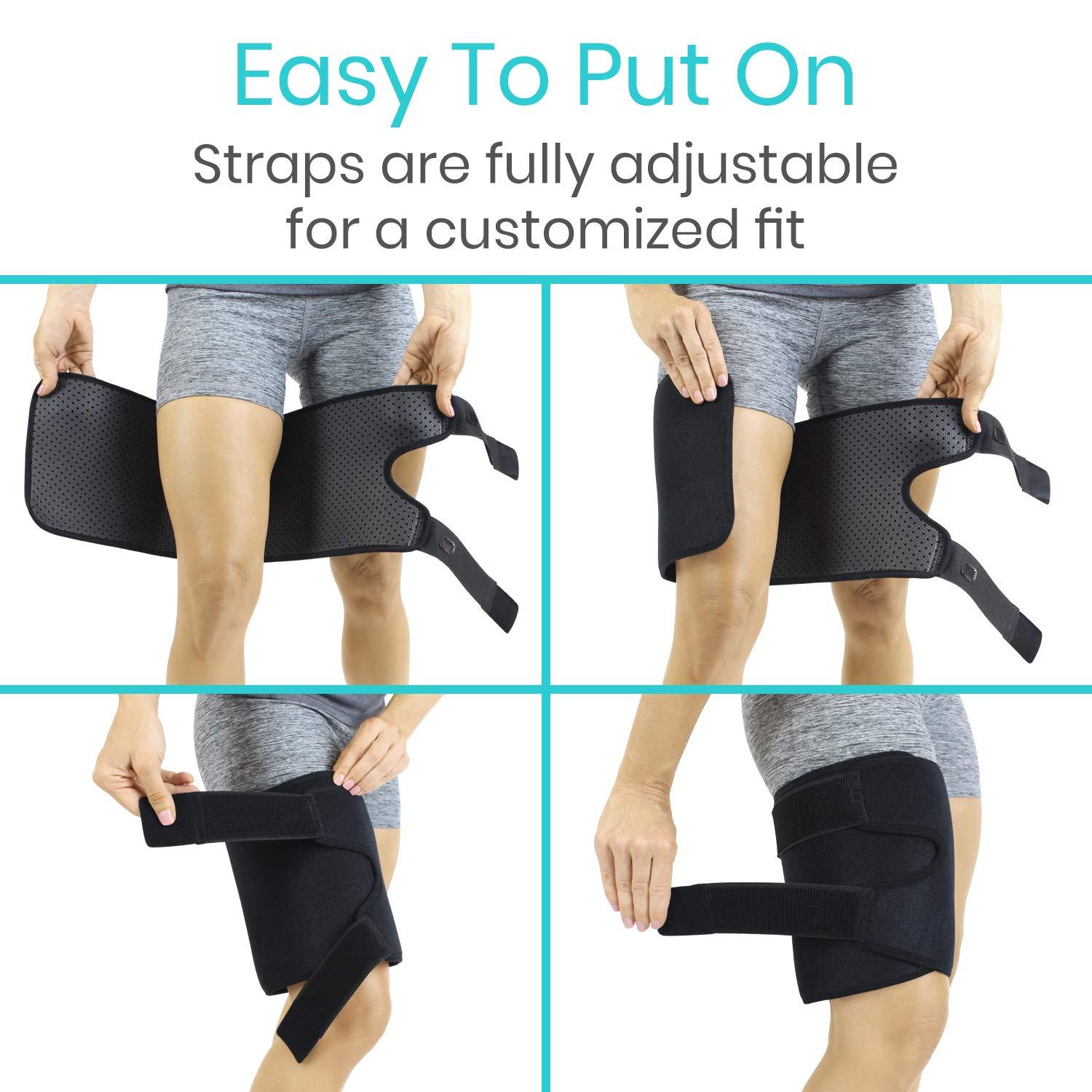 Vive Thigh Brace Hamstring Wrap Compression Sleeve Trimmer - Support ...
