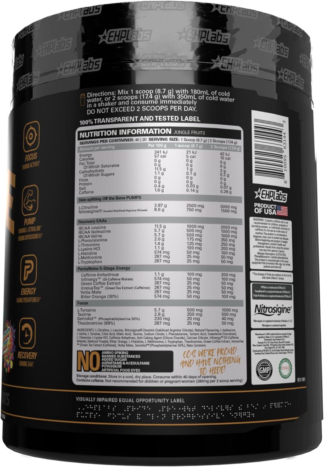 EHPlabs Pride Pre Workout Powder - Rainbow Candy (40 Servings) | Full ...
