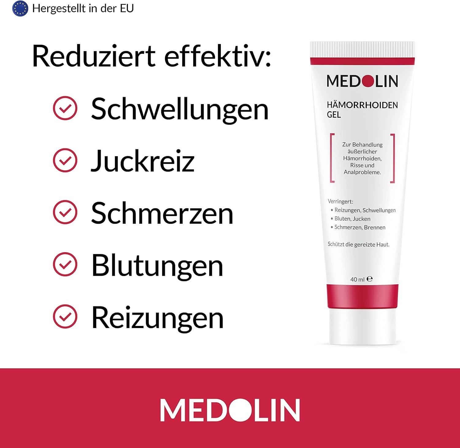 Medolin Hemorrhoid Gel - Anti-Inflammatory Relief for Swelling Itching ...