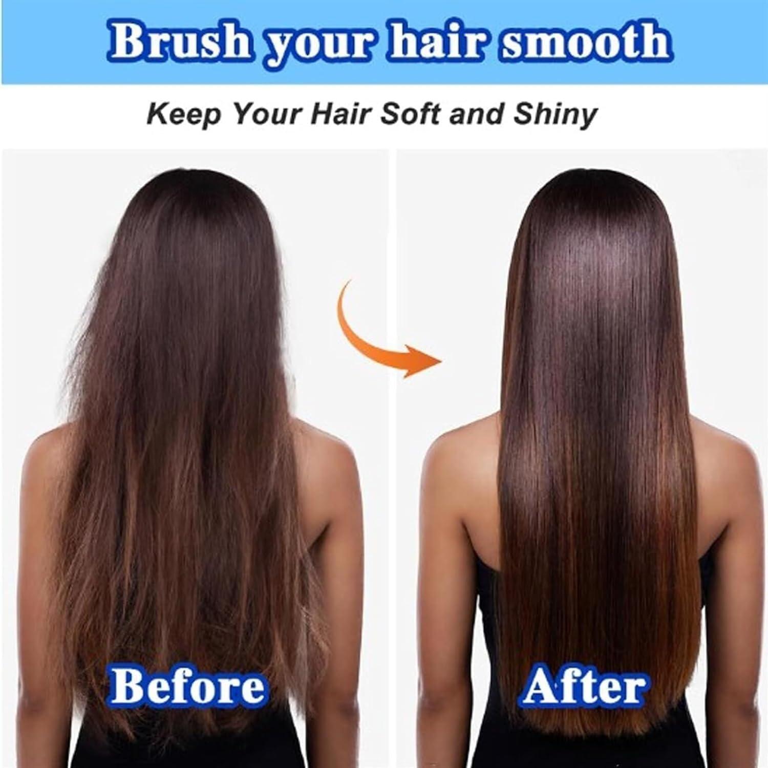 Self-Cleaning Anti-Static Massage Comb Easy Clean Hair Brush with ...