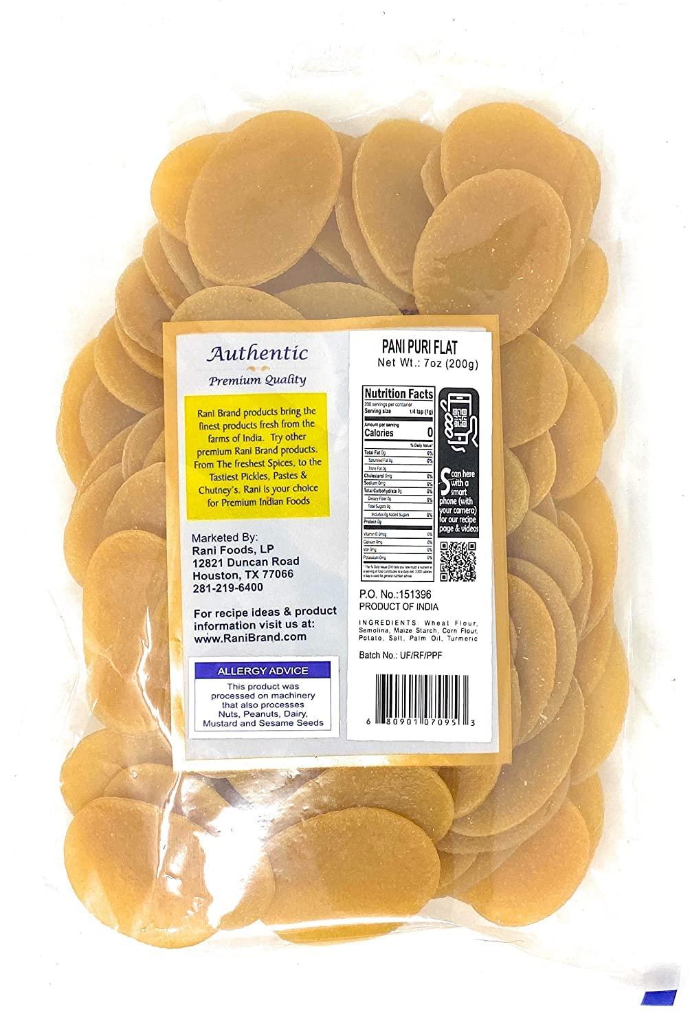 Rani Pani Puri Coins 7oz (200g) - Uncooked & Microwaveable Wheat ...