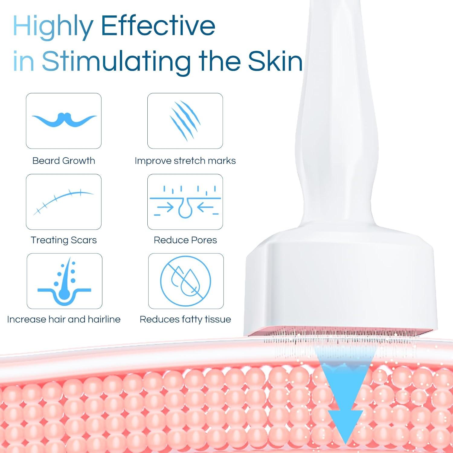 Dr.roller Derma Stamp Adjustable Microneedling Stamp Pen 0-3mm with 140 ...