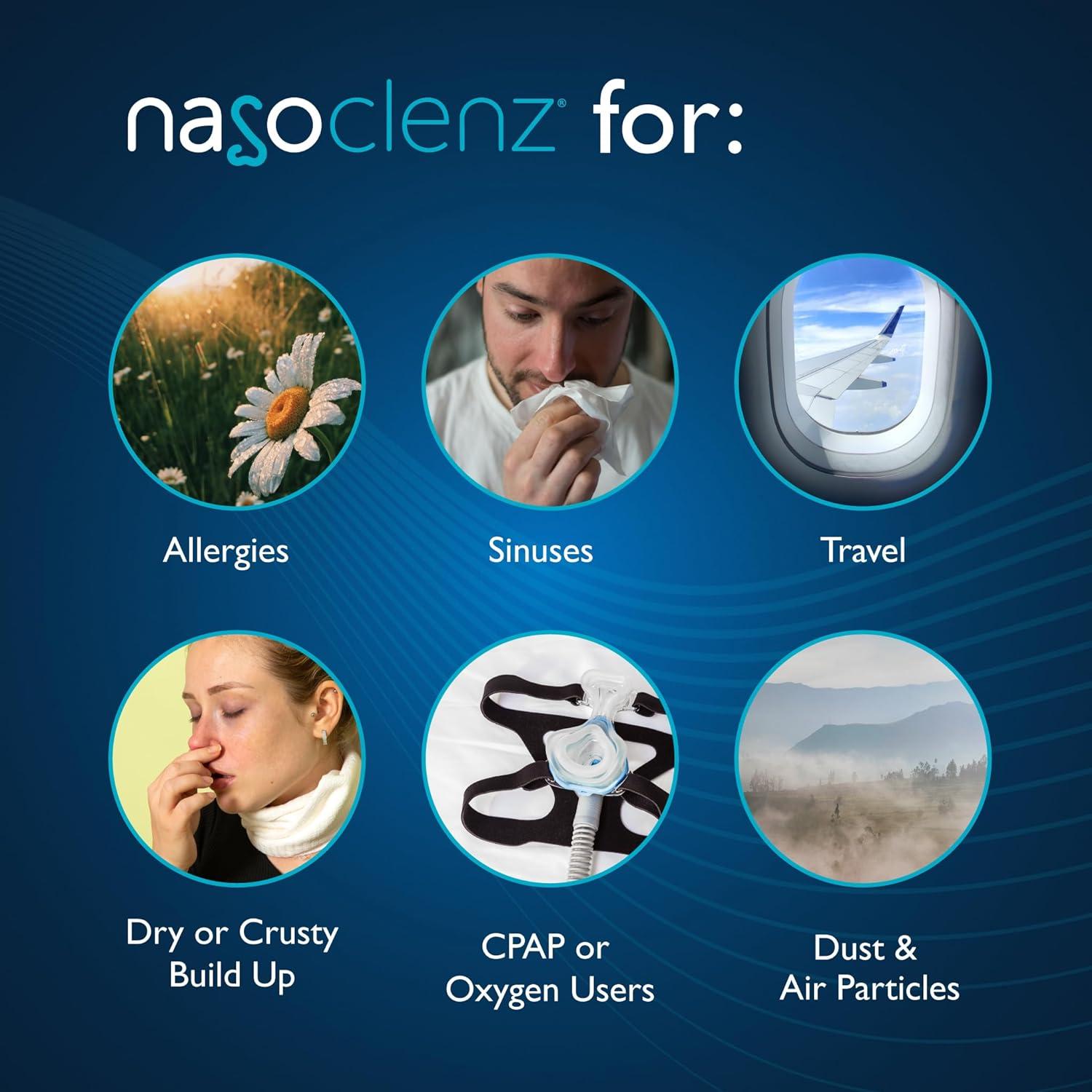 NasoClenz Nasal Cleansing Kit - Gentle Wand & Antiseptic Moisturizing ...
