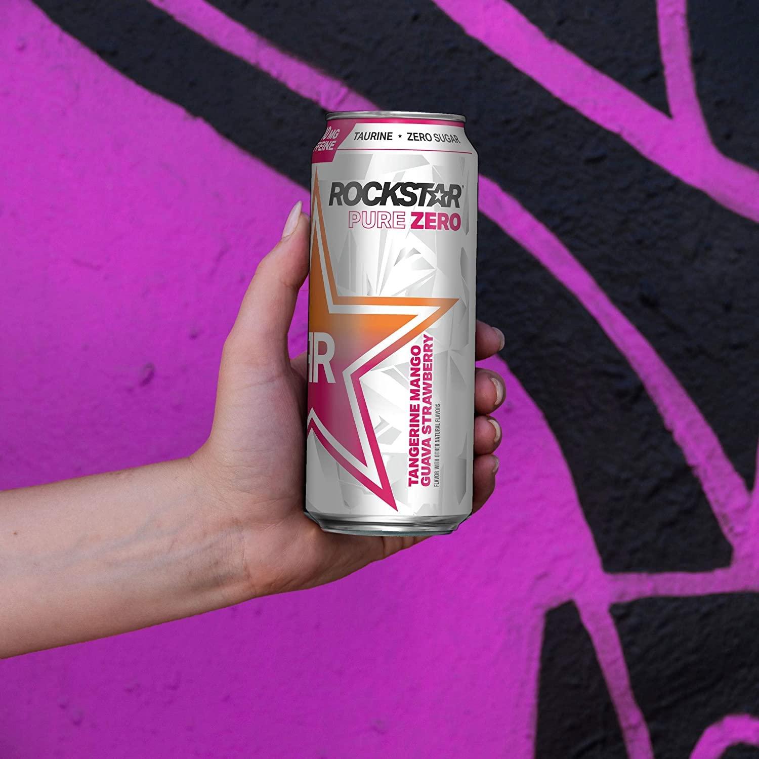 Rockstar Pure Zero Energy Drink Tangerine Mango Guava Strawberryh 0 ...