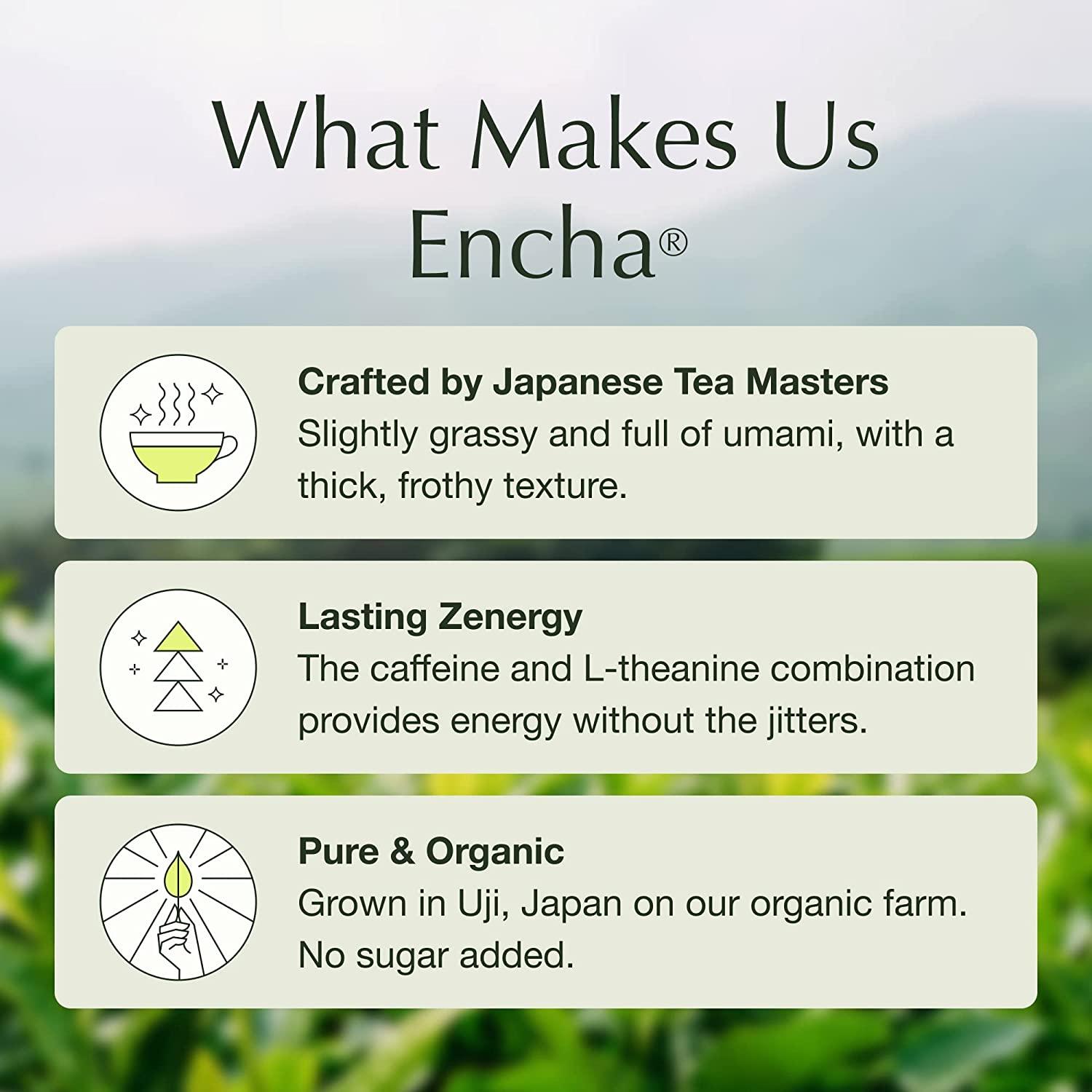 Encha Latte Grade Matcha Green Tea - First Harvest Organic Powder from ...