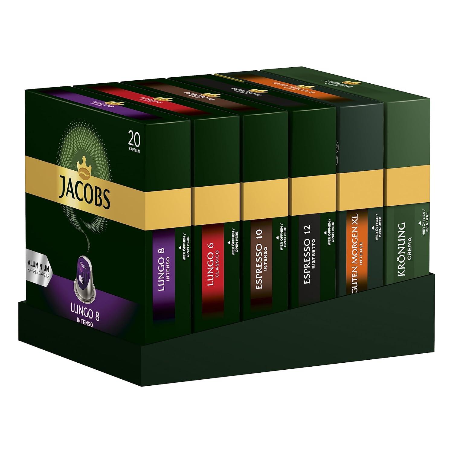 Jacobs 120 Nespresso Compatible Coffee Capsules - 6 Varieties in ...