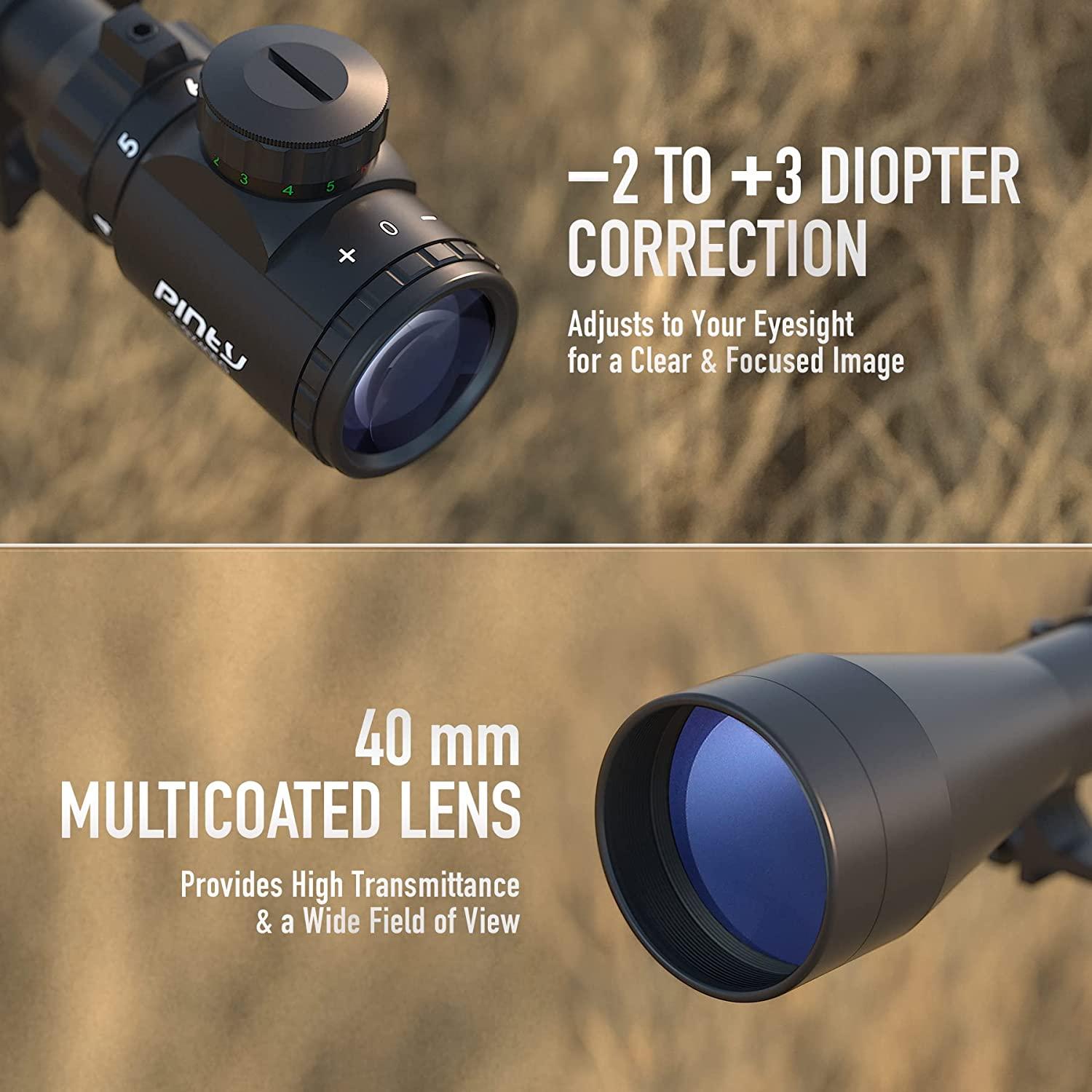 Pinty 3-9X40 Red Green Rangefinder Illuminated Rifle Scope | Best ...