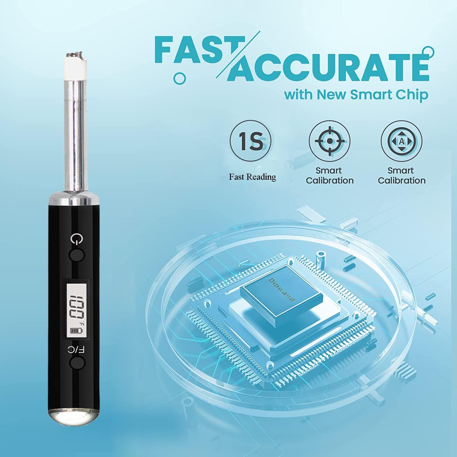 Dipwand Portable Digital Thermometer with Extra Probe Sensor | Travel ...