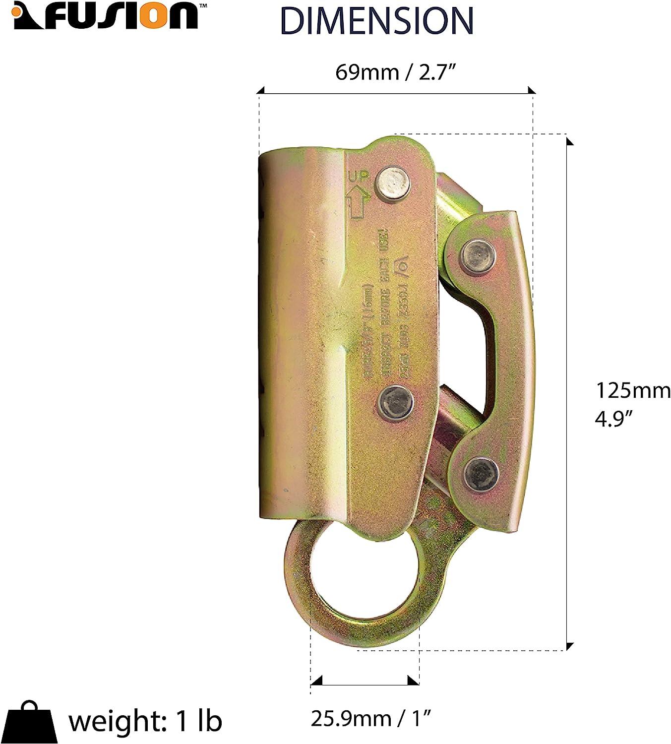Fusion Climb Optimus Stainless Steel Manual Rope Grab Safety Harness ...
