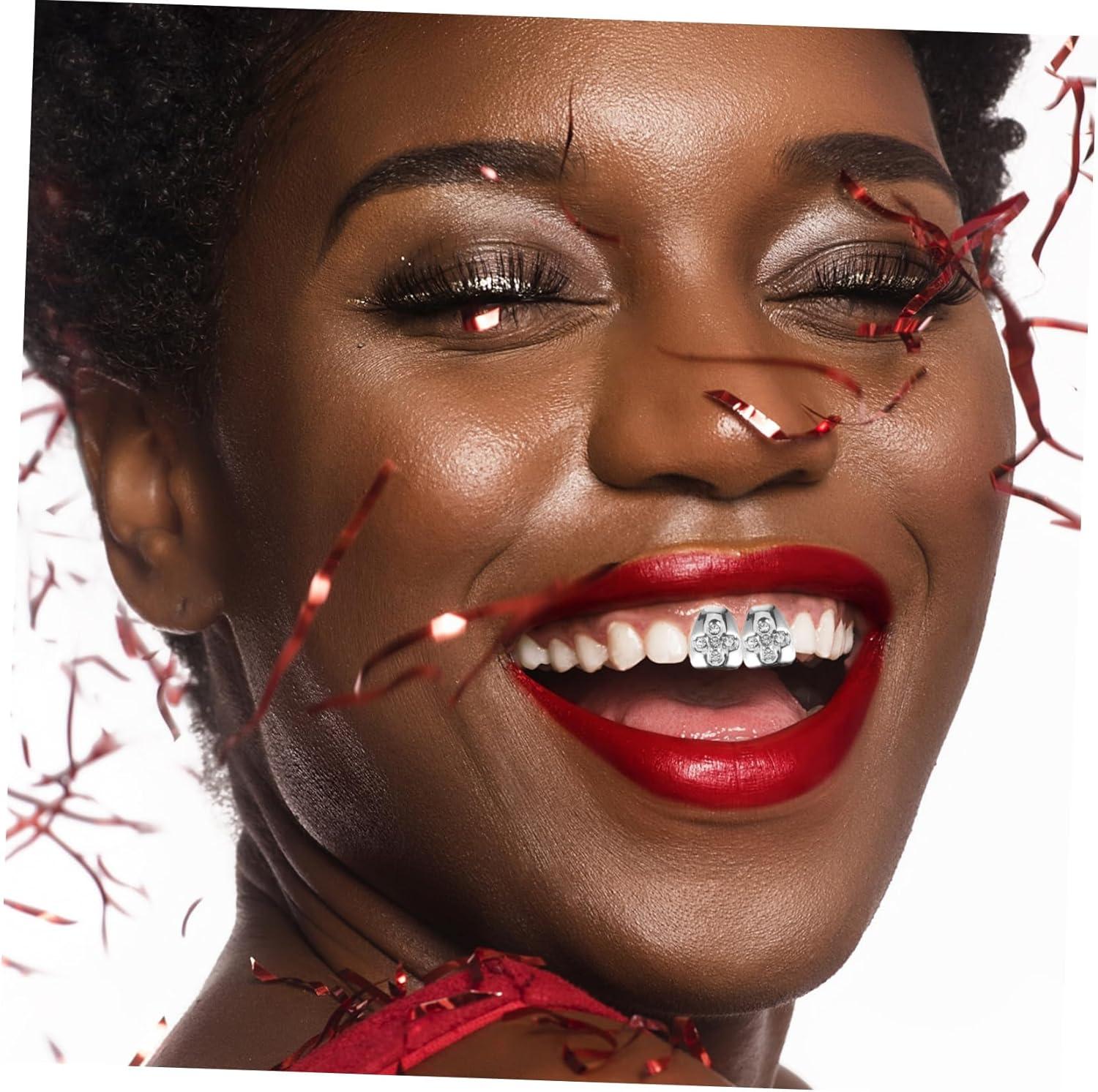 Solustre Golden Fangs Grill Set - Individual Tooth Cap & Grille for Men ...