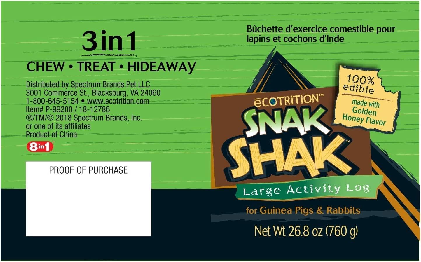 eCOTRITION Snak Shak 3-in-1 Chew Treat and Hideaway for Small Animals ...