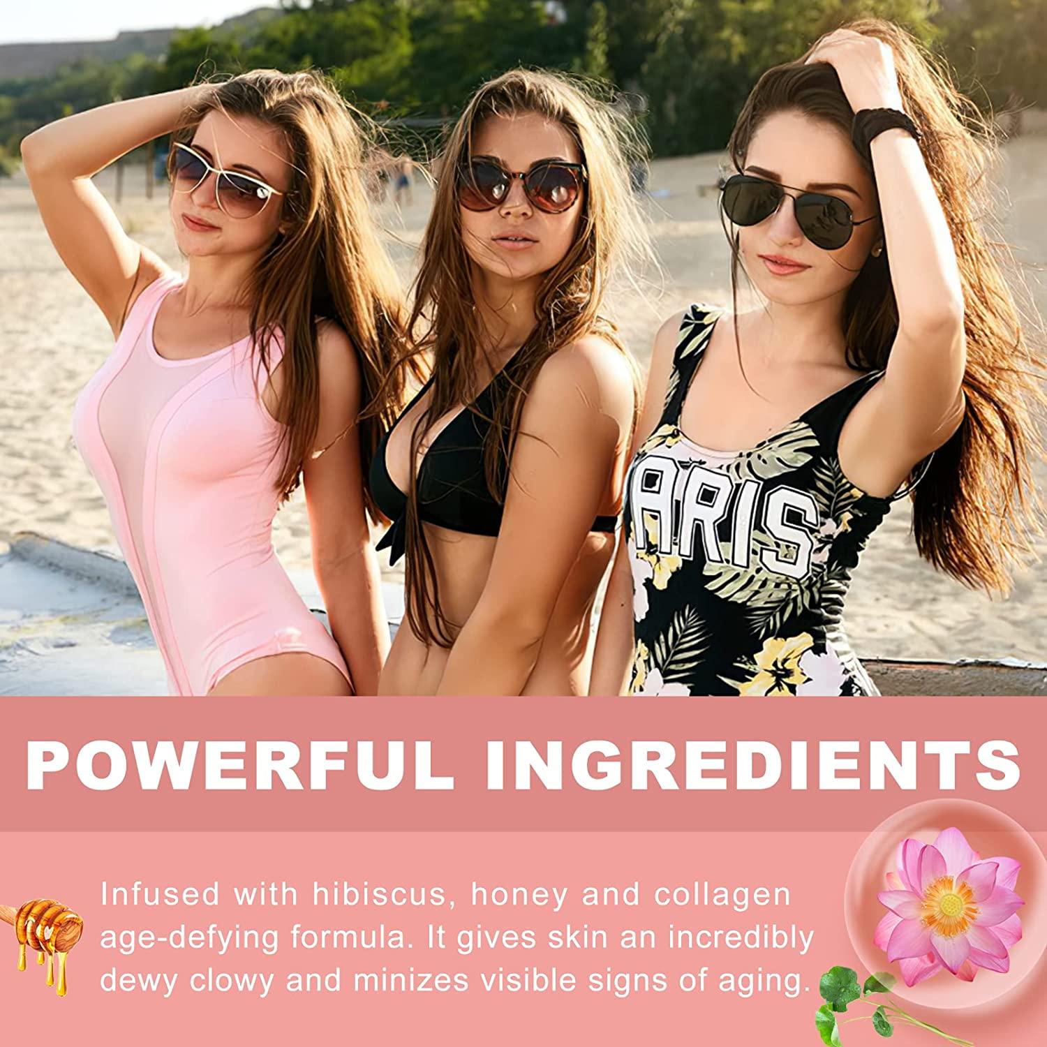 Hibiscus and Honey Firming Cream - Neck Tightening Lotion with Collagen ...