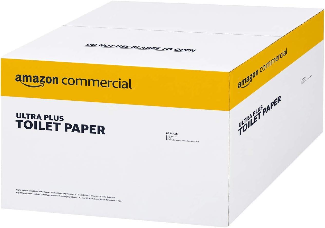 AmazonCommercial 2-Ply White Ultra Plus Individually Wrapped Toilet ...