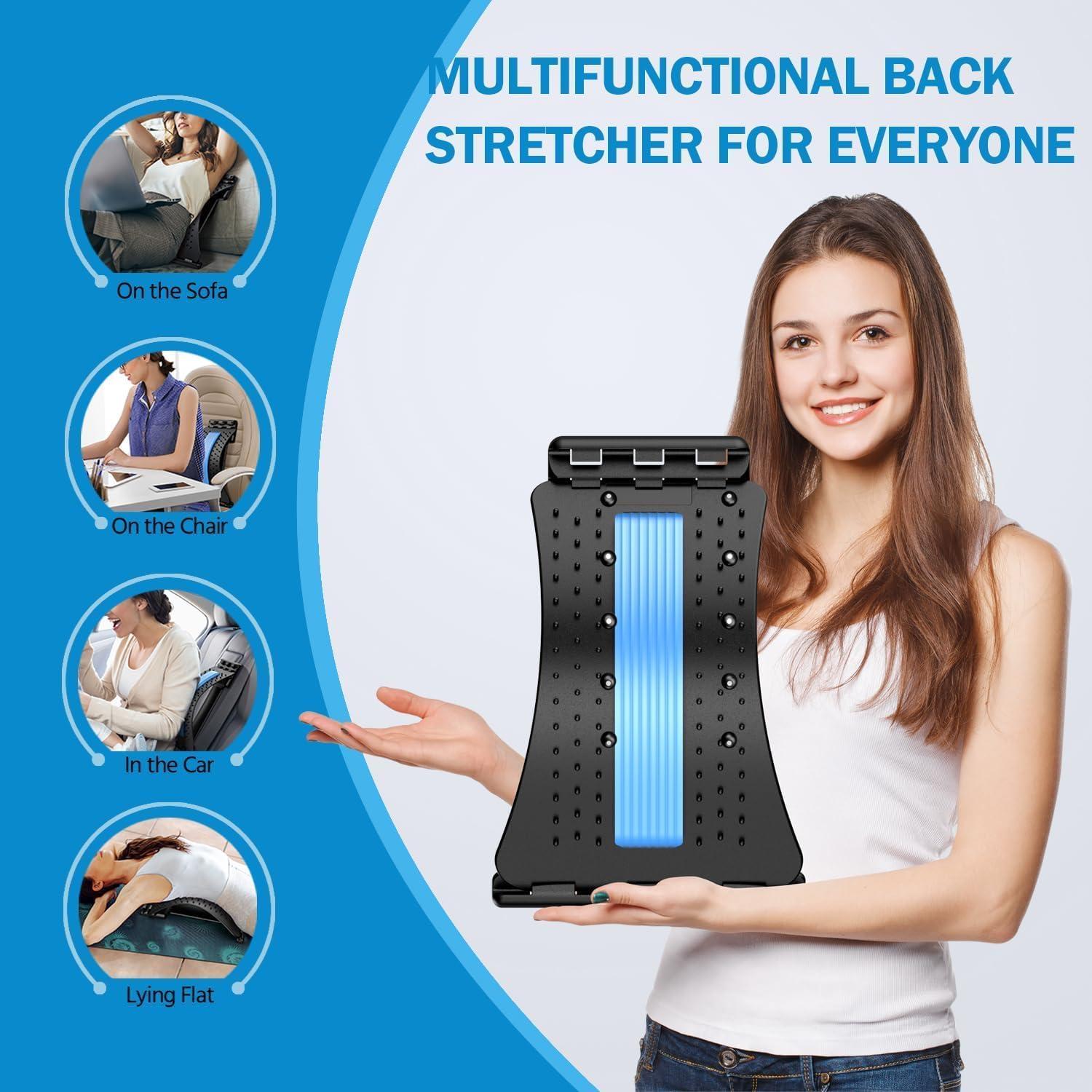 Back Extensor for Pain Relief with Magnet | Adjustable 3-Stage Back ...