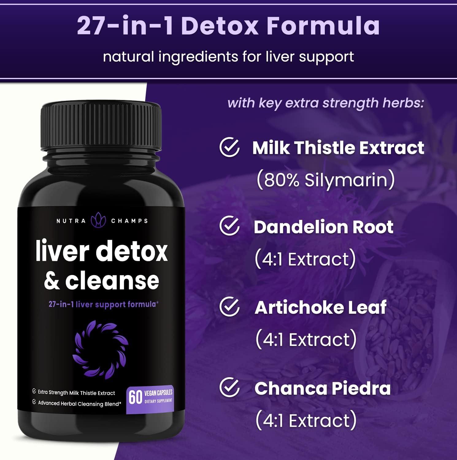 Liver Cleanse Detox Capsules & Super Greens Antioxidant Superfood ...