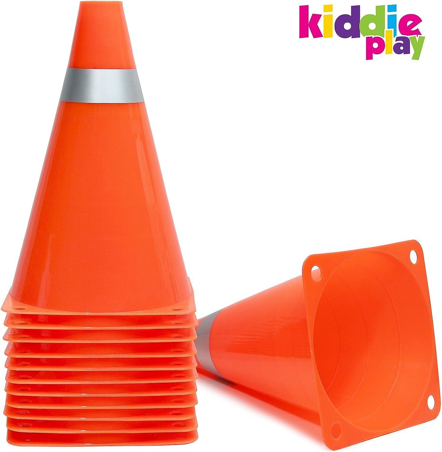 Kiddie Play 7 Traffic Cones (12 Pack) for Sport Training - Soccer Cones ...