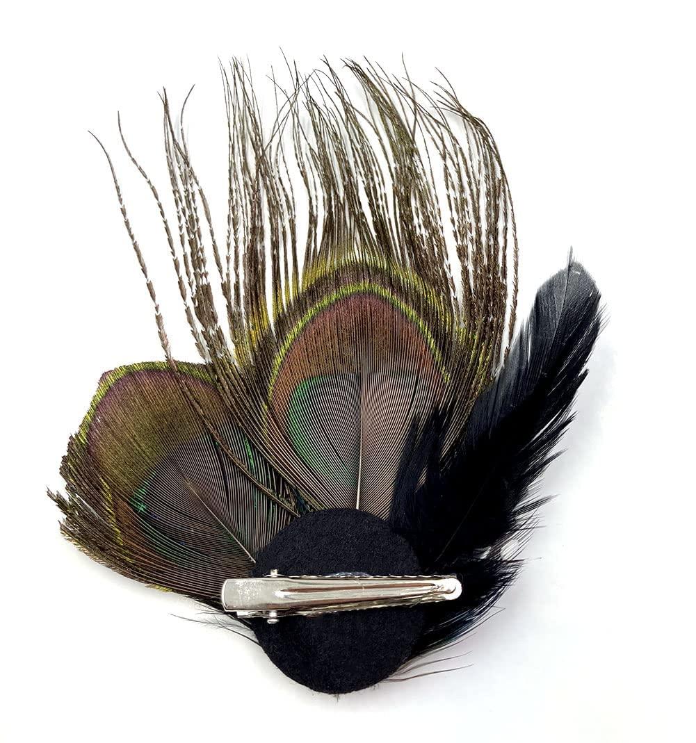 Peacock Feather Hair Clip with Rhinestones - Bridal Wedding Dance Party ...